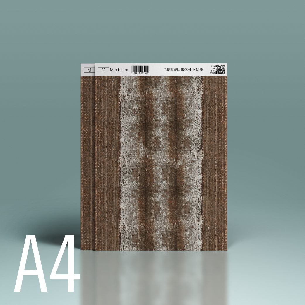 Realistic tunnel walls for modelbuild and diorama's - design Brick 01 – Modeltex